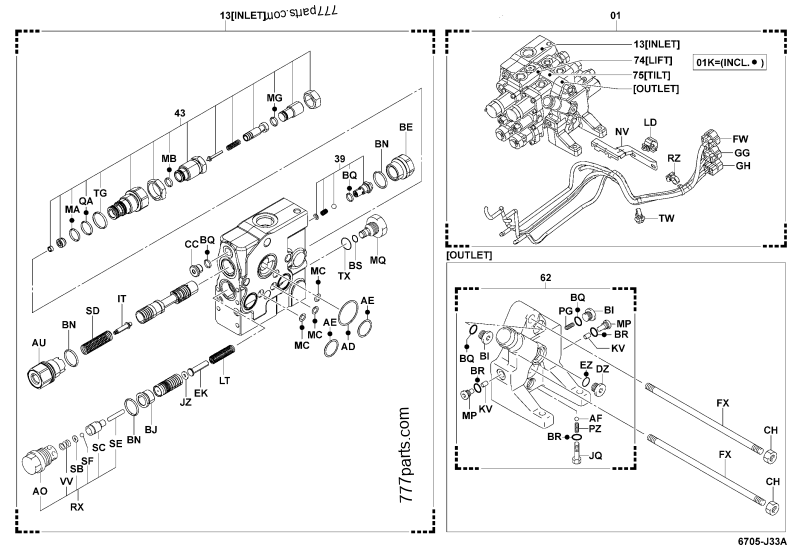 OIL CONTROL VALVE (1611- )(MINI LEVER) [2/3, 2-WAY, INLET & OUTLET ...