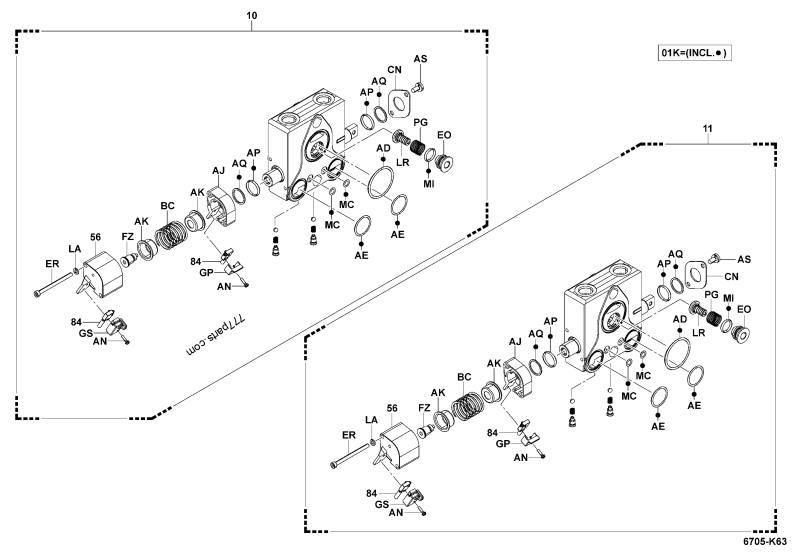 OIL CONTROL VALVE (1404- )A405,A450 [4-WAY, ATT] - Forklift Trucks ...