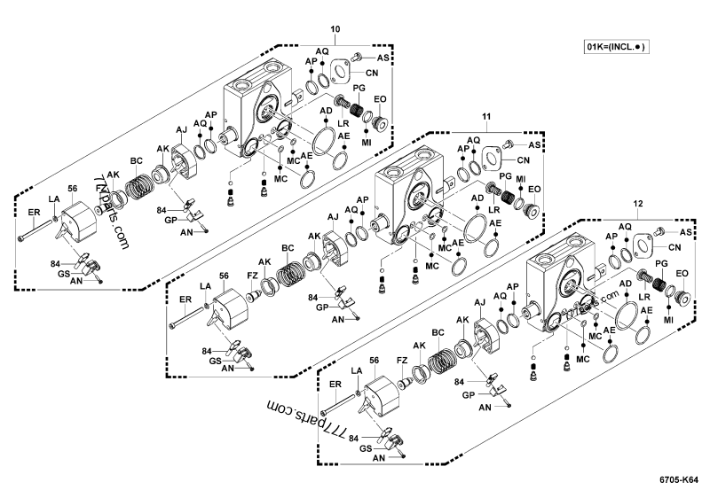 OIL CONTROL VALVE (1404- )A407,A465 [5-WAY, ATT] - Forklift Trucks ...