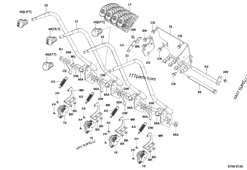 OIL CONTROL VALVE LINK (1102-1712)A405,A45# - Forklift Trucks (Electric ...