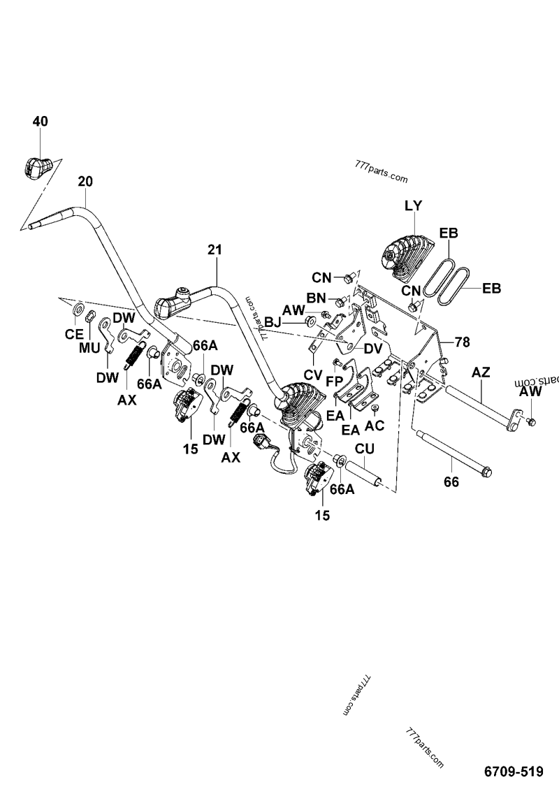 OIL CONTROL VALVE LINK (1102-1712)(SAS) - Forklift Trucks (Electric ...