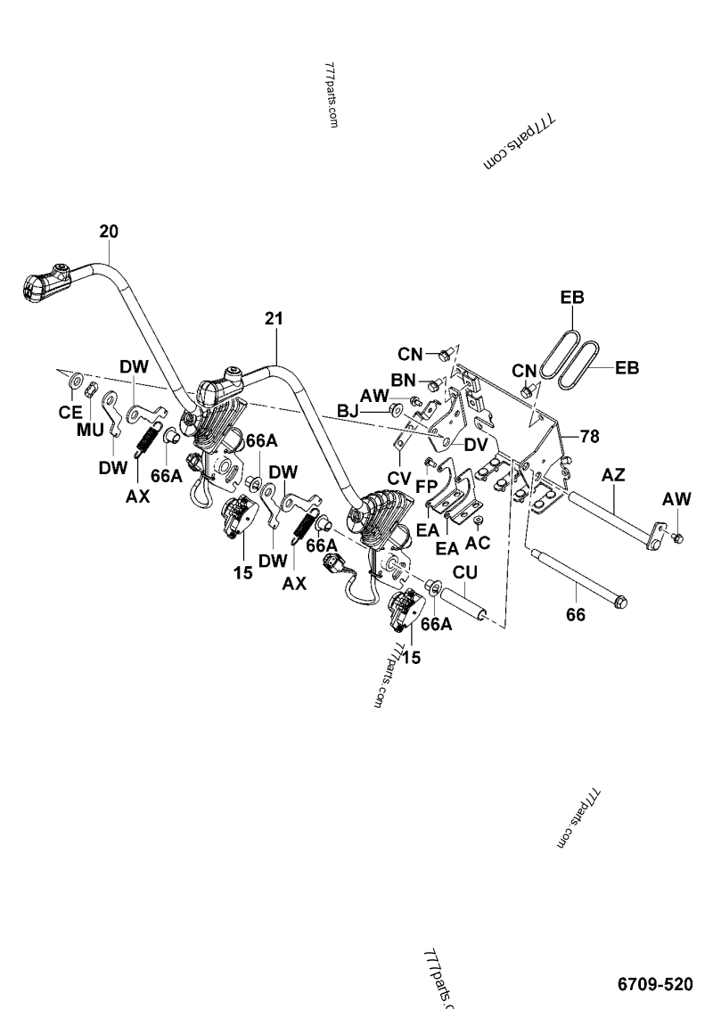 OIL CONTROL VALVE LINK (1102-1712)(SAS..HEIGHT SELECTOR) - Forklift ...