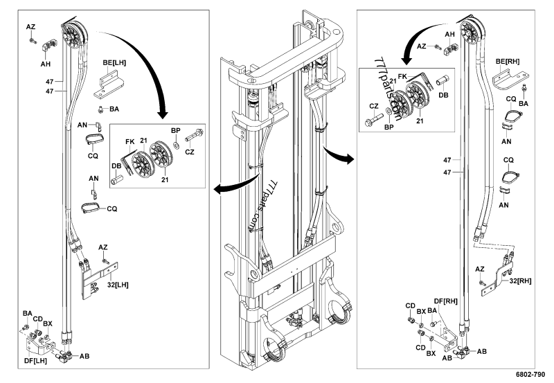 MAST PIPING (1102-1712)A45#..V [MAST PIPING] - Forklift Trucks ...