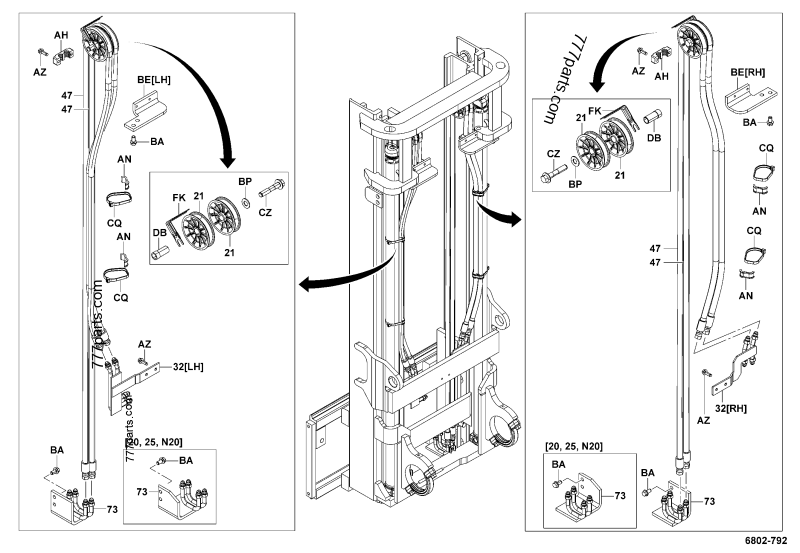 MAST PIPING (1102-1712)A351..V [MAST PIPING] - Forklift Trucks ...