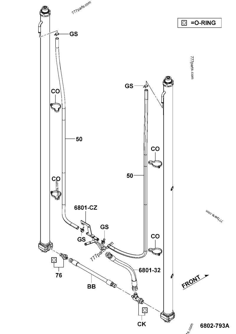 MAST PIPING (1102-1712)V [MAST PIPING] - Forklift Trucks (Electric ...
