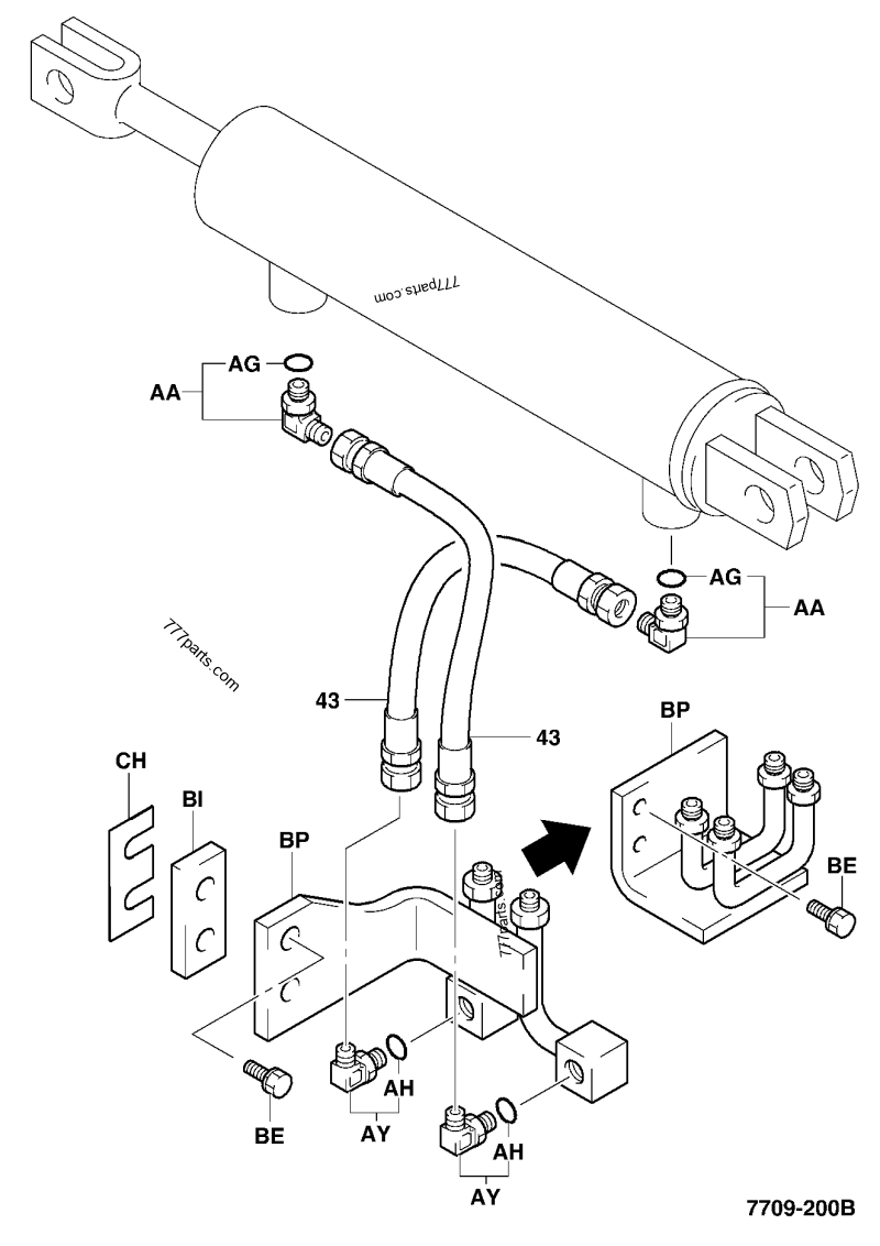 SIDE SHIFT FORK PIPING (0301-1511)E62..V - Forklift Trucks (Electric ...