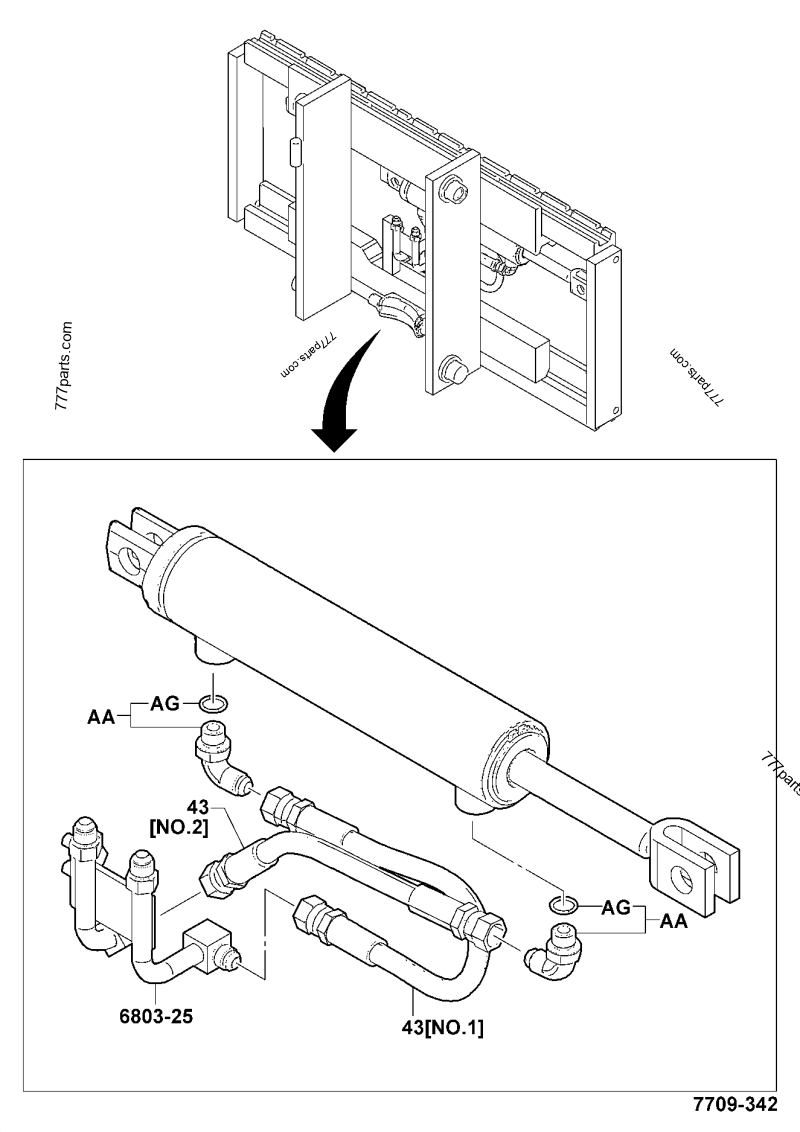 SIDE SHIFT FORK PIPING (1511- )FSV..E62..10,13,15,18 - Forklift Trucks ...
