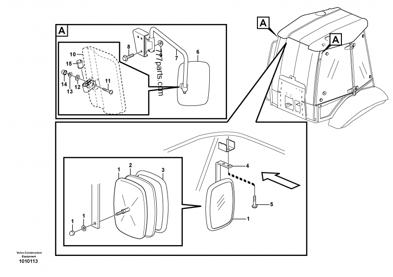 Rear view mirror - Compact Wheel Loaders, Backhoe Loaders, Skid Steer ...