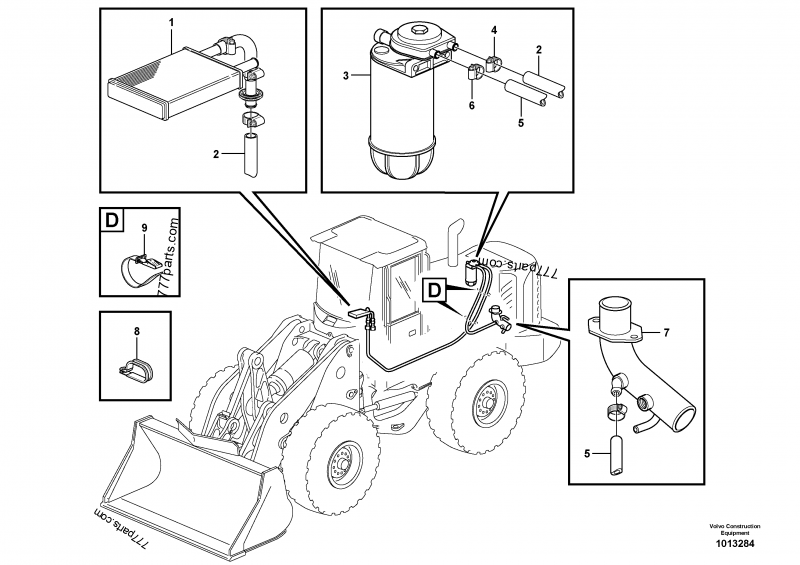 Water trap with hoses - Wheel Loaders Volvo L150E | 777parts.com