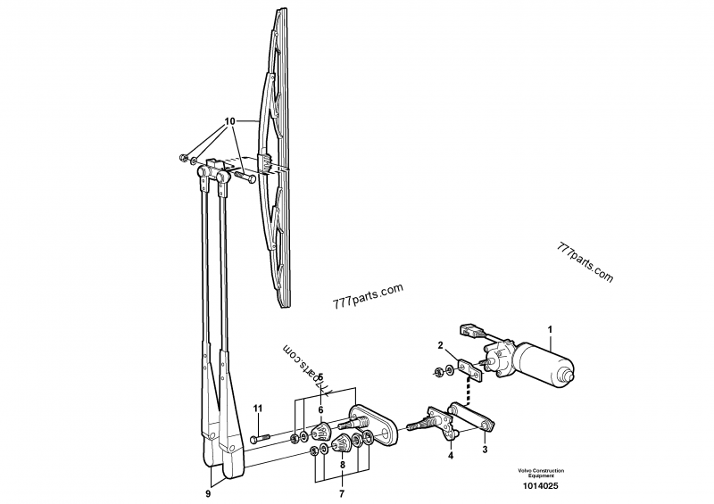 Windshield wiper, front - Wheel Loaders Volvo L120D | 777parts.com