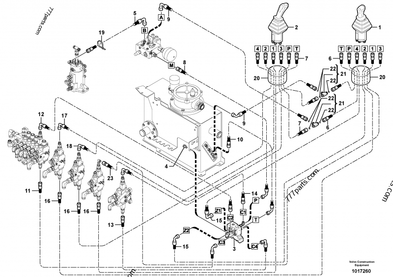 Hydraulic circuit ( low pressure ) - Excavators Volvo EC35 | 777parts.com