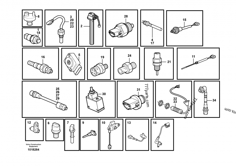 Sensors, reference list - Wheel Loaders Volvo L90E | 777parts.com