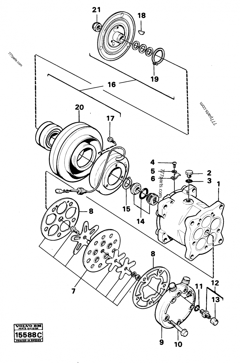 Air compressor - Old products Volvo BM Volvo 4300B | 777parts.com