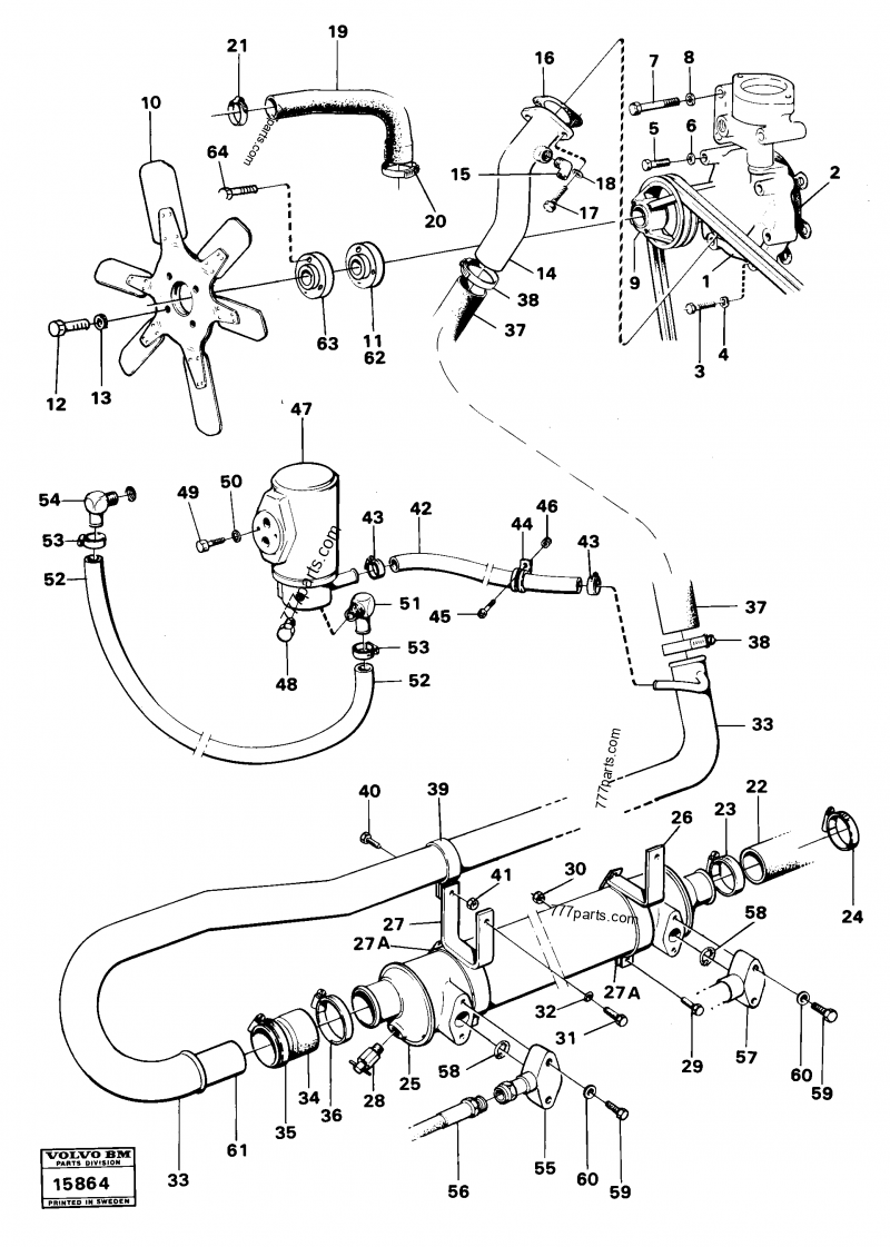 Cooling system - Old products Volvo BM Volvo 616B/646, D45 | 777parts.com