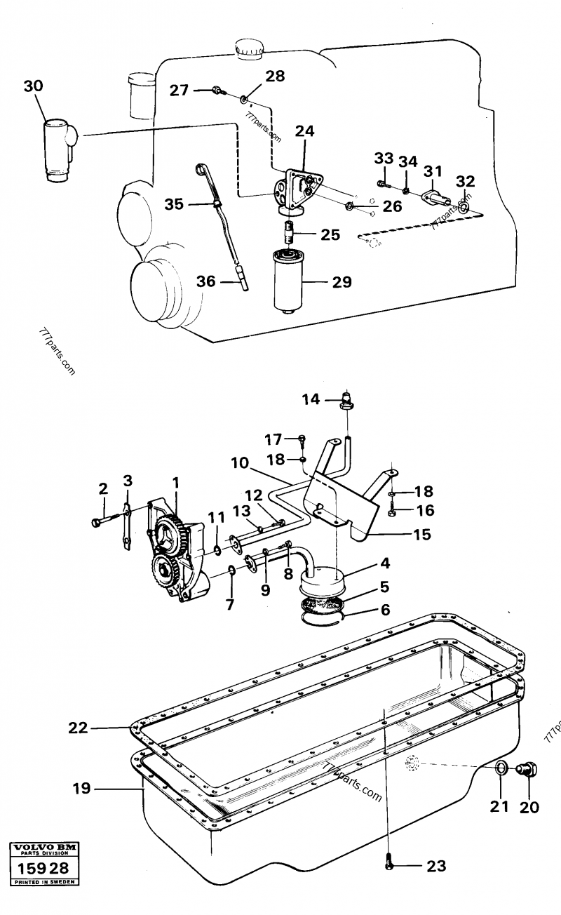 Lubricating oil system - Old products Volvo BM Volvo 860/861 | 777parts.com