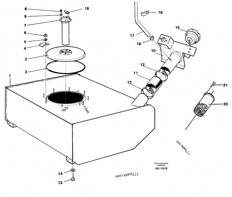 Fuel tank - Wheel Loaders Volvo L50B | 777parts.com