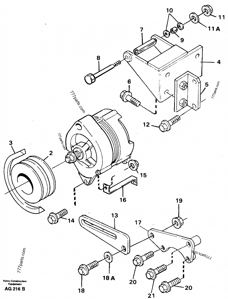 Alternator Mounting - Wheel Loaders Volvo L50B | 777parts.com