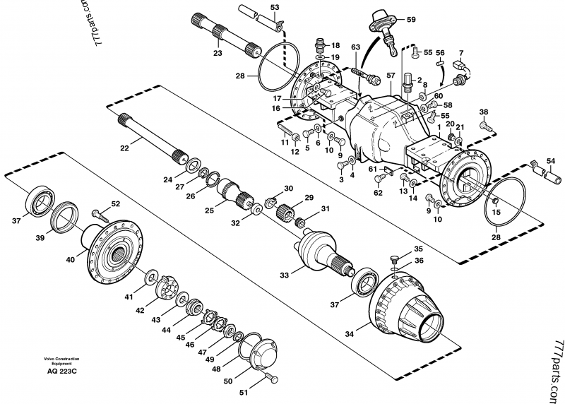 Planetary axle, front - Wheel Loaders Volvo L120C | 777parts.com