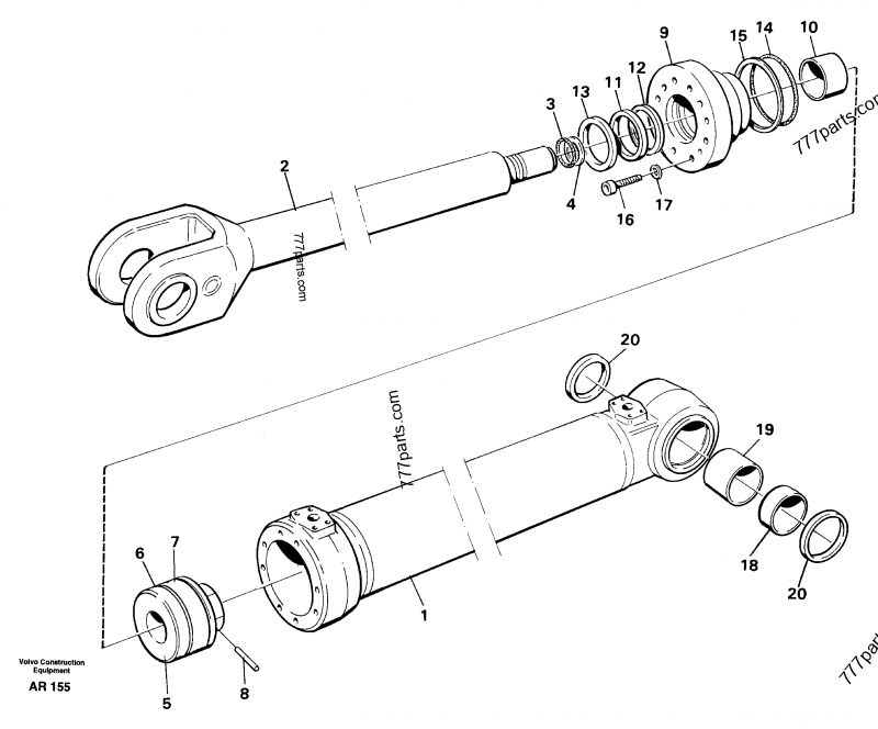 Hydraulic cylinder, Lifting - Wheel Loaders Volvo L50C | 777parts.com