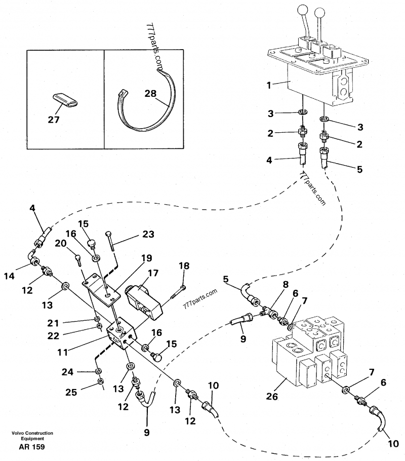 Servo system: Control lines Lifting - Wheel Loaders Volvo L50C ...