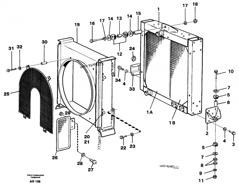 Radiator, fitting - Wheel Loaders Volvo L50C | 777parts.com