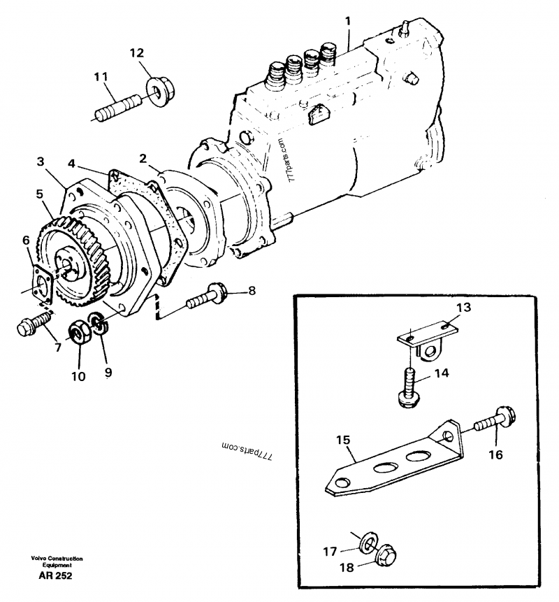 Fuel injection pump with fitting parts - Wheel Loaders Volvo L50C ...