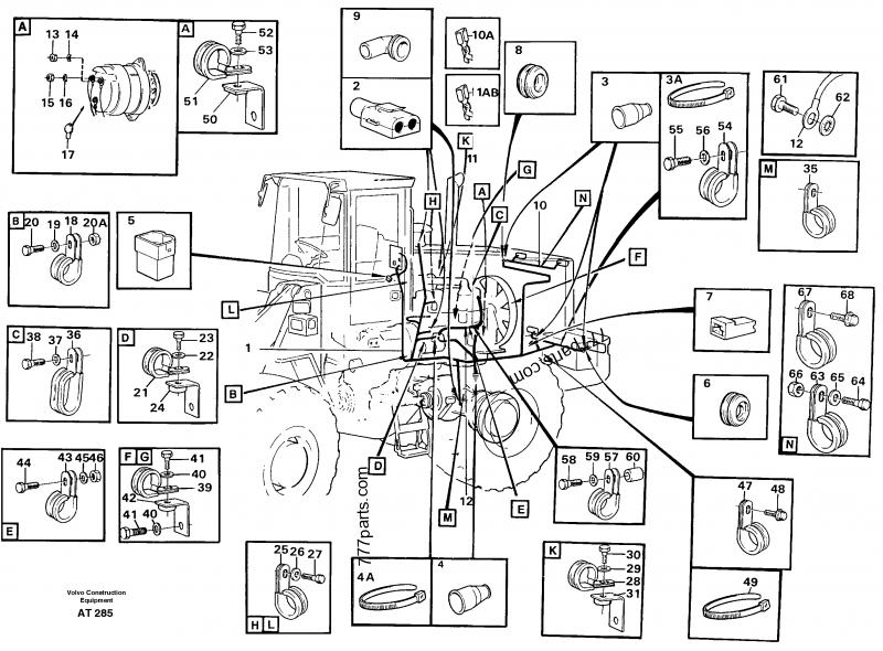 Cable harnesses, rear - Wheel Loaders Volvo L90C | 777parts.com