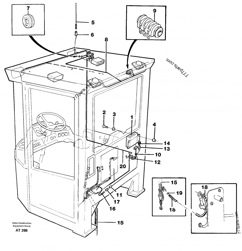 Cable harness for radio. - Wheel Loaders Volvo L90C | 777parts.com