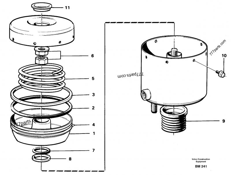 Brake cylinder - Articulated Haulers Volvo A20C | 777parts.com