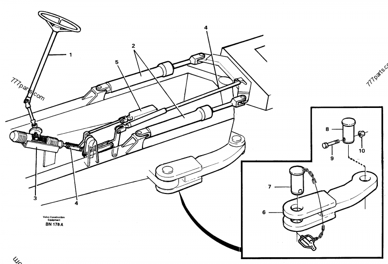 Steering system - Articulated Haulers Volvo A25C | 777parts.com