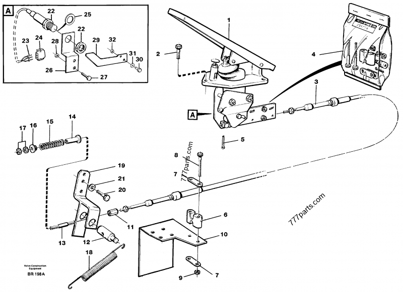 Engine speed control, accelerator pedal - Articulated Haulers Volvo A40 ...