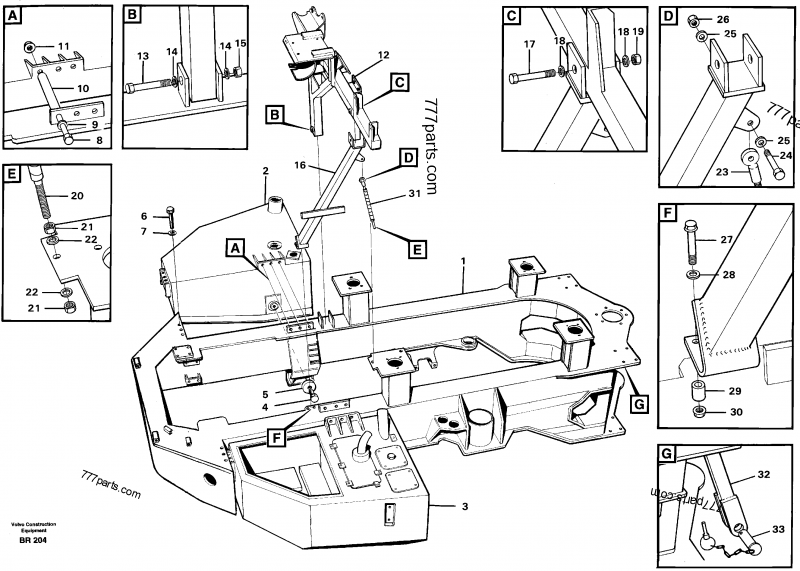 Frame, front - Articulated Haulers Volvo A40 | 777parts.com