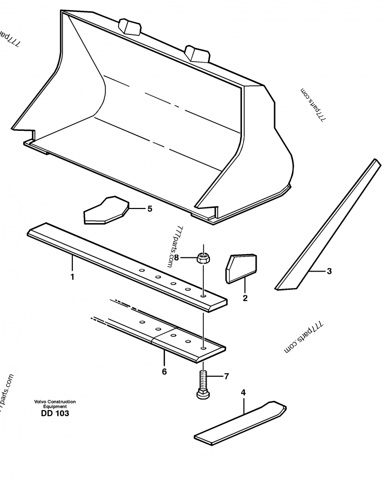 Bucket, straight lip without teeth - Excavators Volvo Attachm.Buckets ...