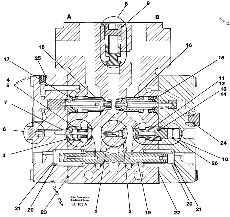 Valve section Lift - Wheel Loaders Volvo L50D | 777parts.com