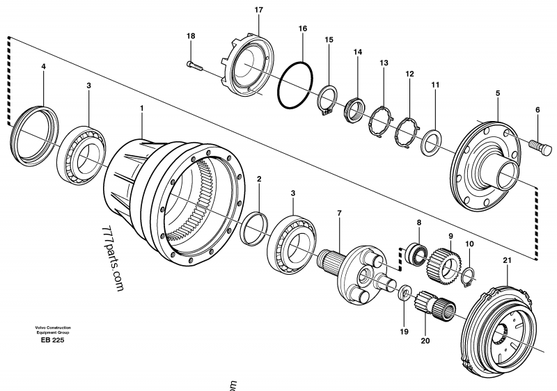 Planetary axle, rear - Wheel Loaders Volvo L50E | 777parts.com