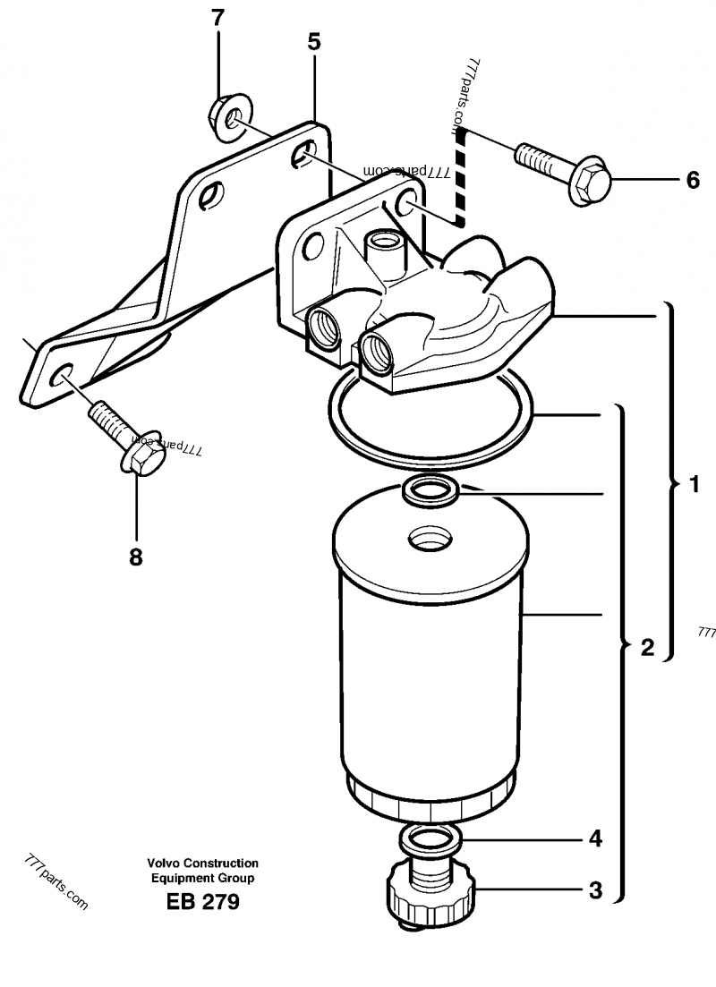 Fuel filter - Wheel Loaders Volvo L50D | 777parts.com