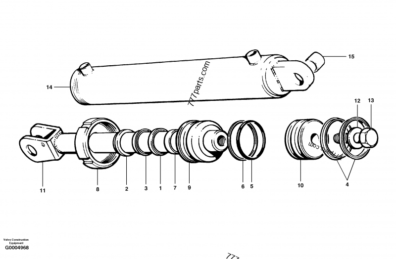 Ripper cylinder - Motor Graders Volvo G700 | 777parts.com