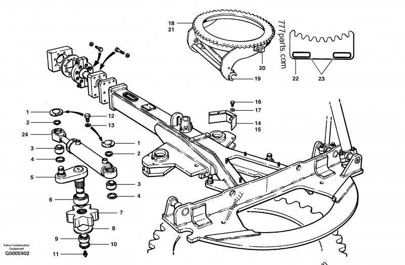 Circle turn - front - Motor Graders Volvo G700 | 777parts.com