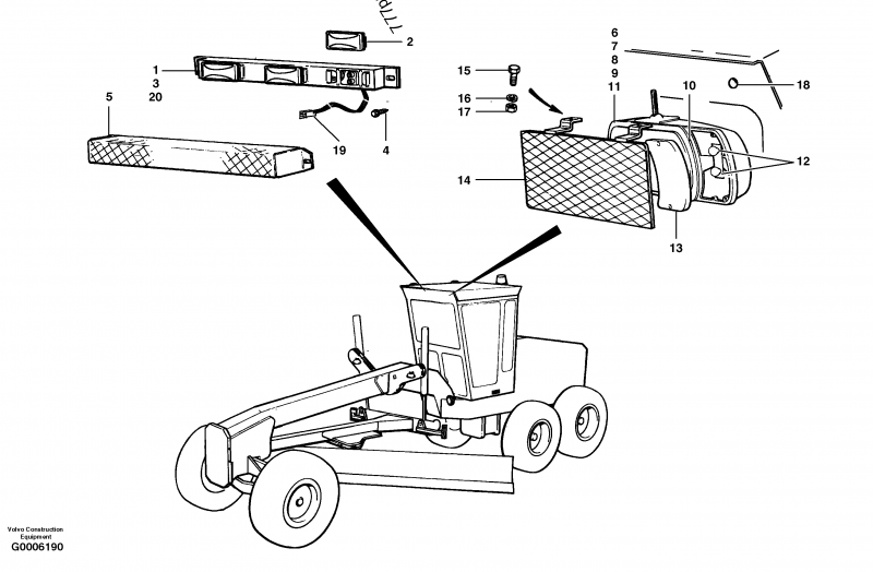 Lights - front - Motor Graders Volvo G700 | 777parts.com