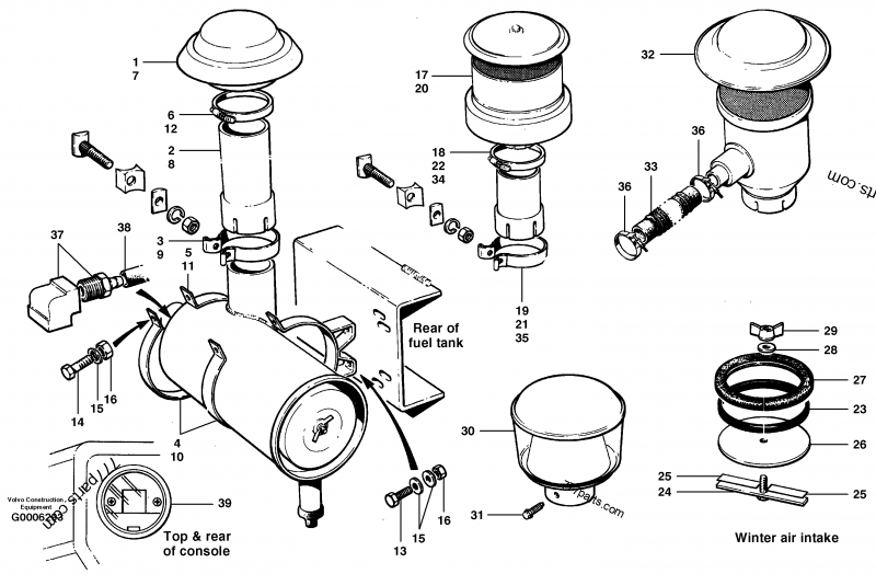 Air cleaner installation - VHP - Motor Graders Volvo G700 | 777parts.com
