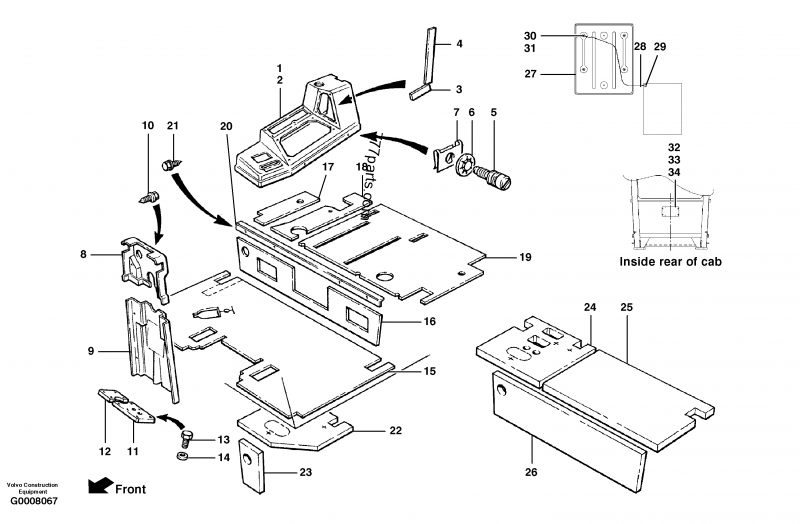 Sound suppression and trim - lower cab - Motor Graders Volvo G700 ...