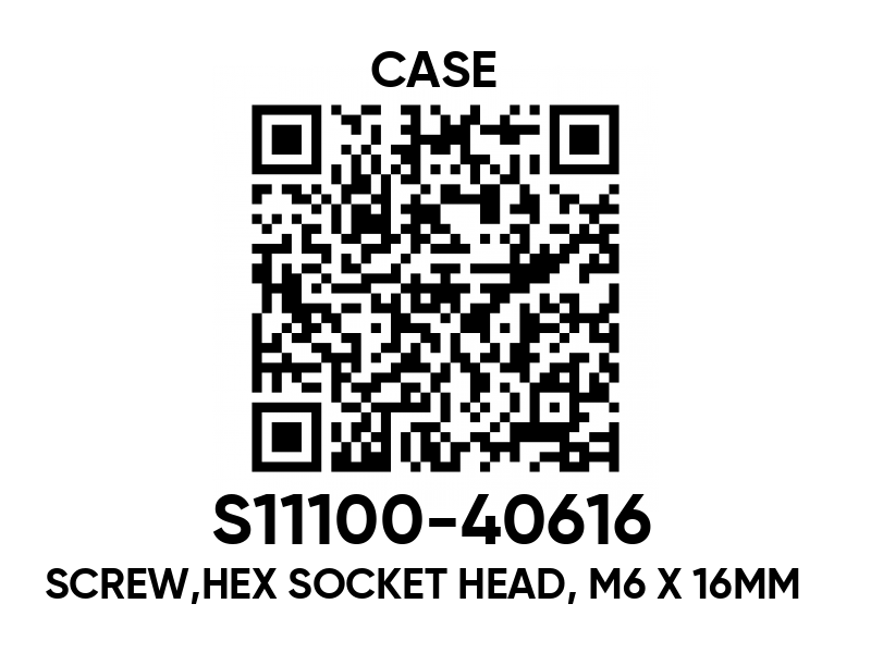 S11100-40616 SCREW,Hex Socket Head, M6 x 16mm - s1110040616 - Case ...