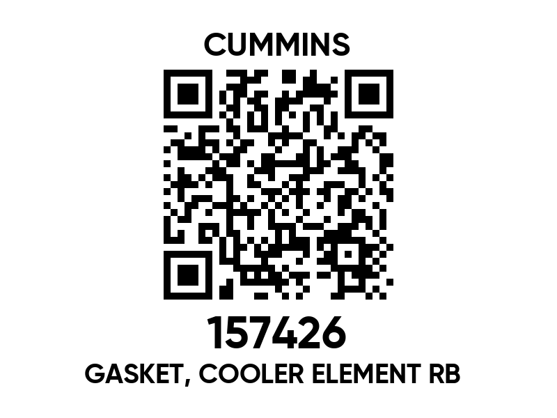 157426 Gasket, cooler element rb - Cummins spare part | 777parts.com