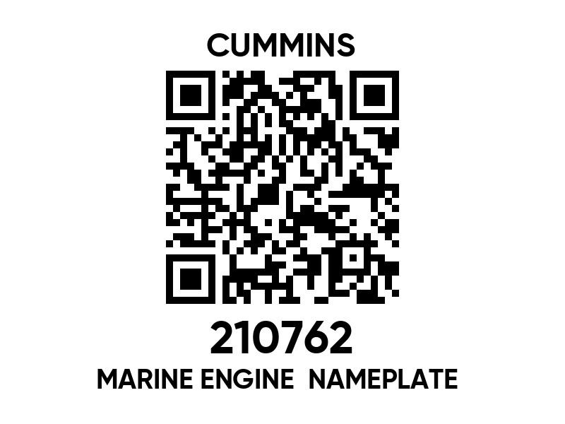 210762 Marine engine nameplate - Cummins spare part | 777parts.com