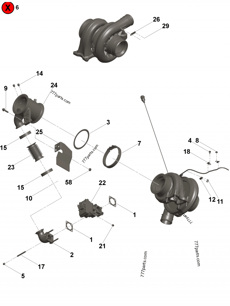 5700008 Turbocharger kit - Cummins spare part | 777parts.com