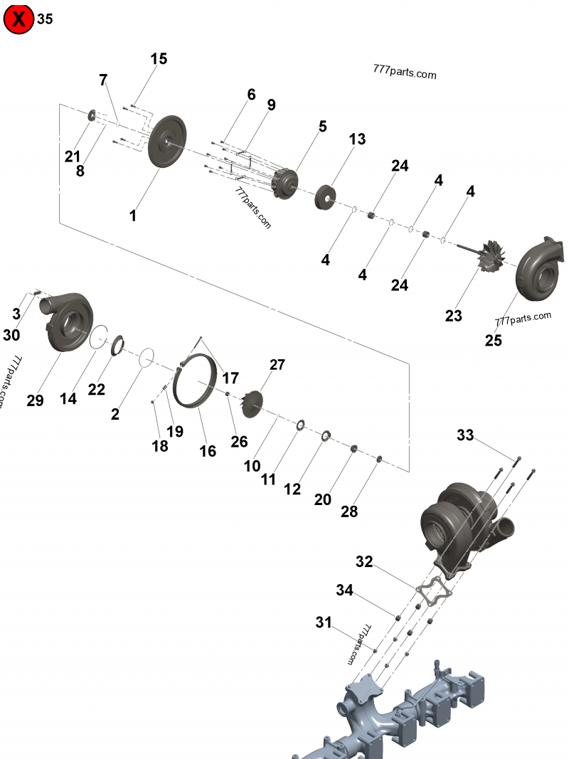 2881870 Turbocharger kit - Cummins spare part | 777parts.com