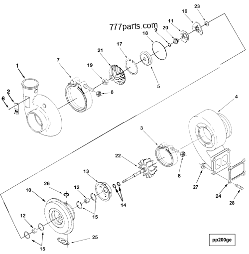 4955552 Turbocharger kit - Cummins spare part | 777parts.com