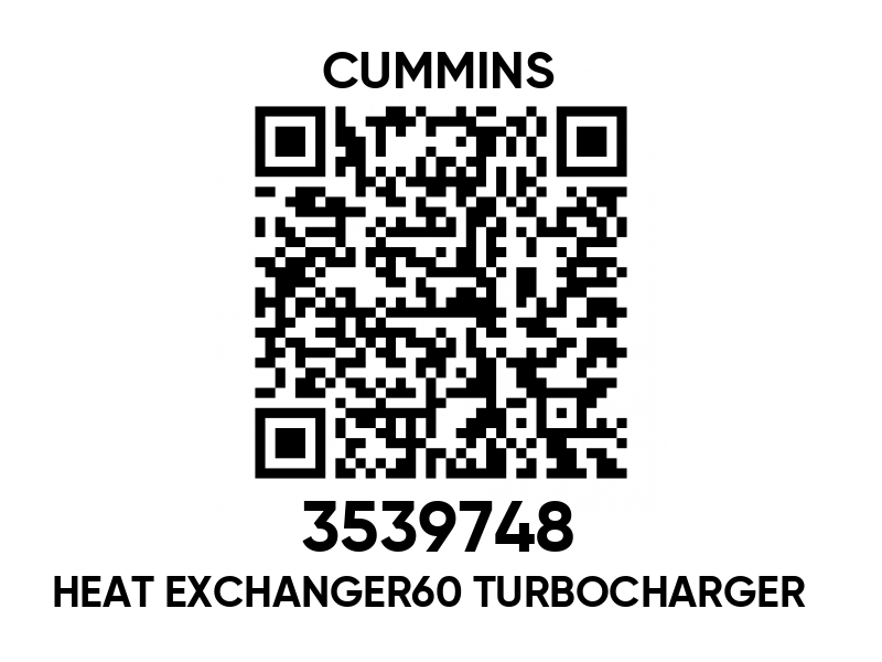 3539748 Heat exchanger60 turbocharger - Cummins spare part | 777parts.com