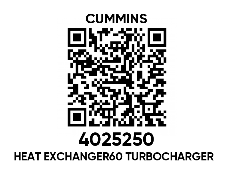 4025250 Heat exchanger60 turbocharger - Cummins spare part | 777parts.com