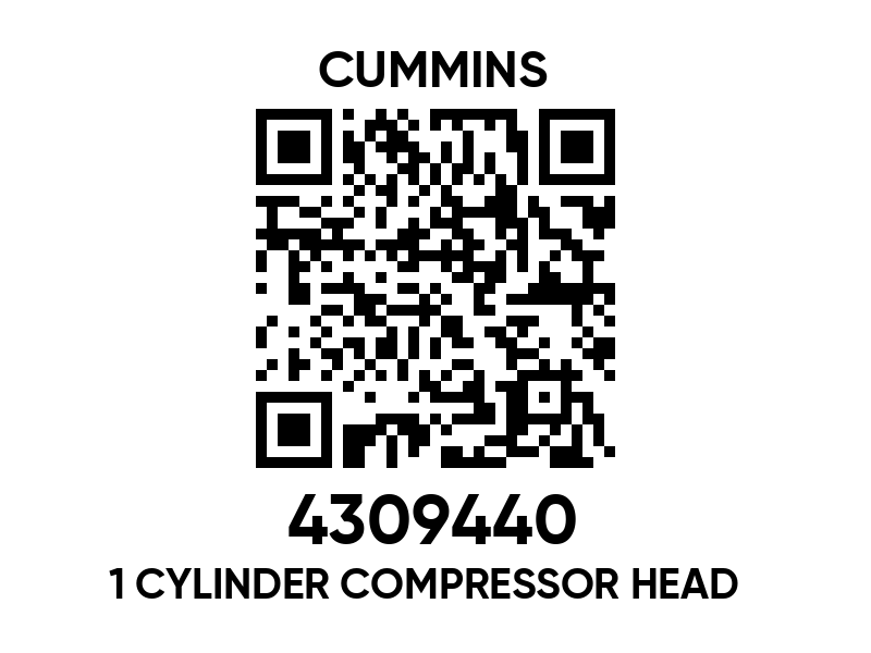 4309440 1 cylinder compressor head - Cummins spare part | 777parts.com